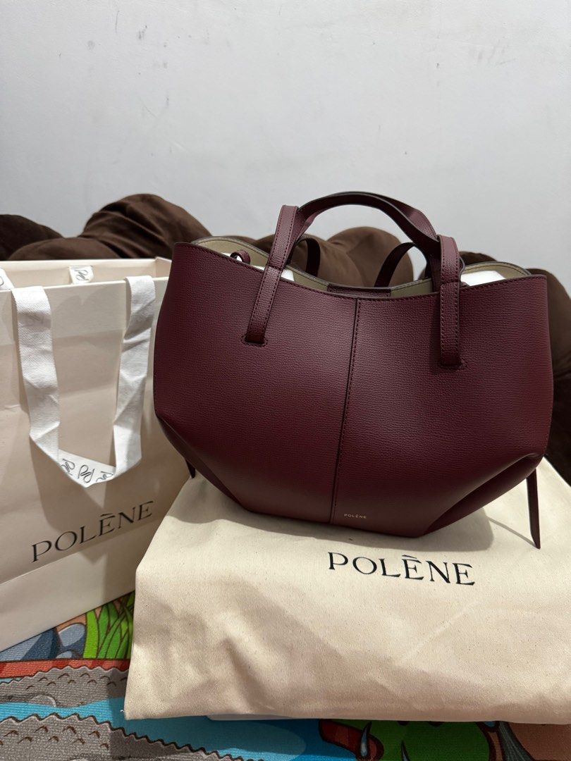 Polene Mini Cyme Cerise Noire Graine / Black Cherry, Fesyen Wanita, Tas ...