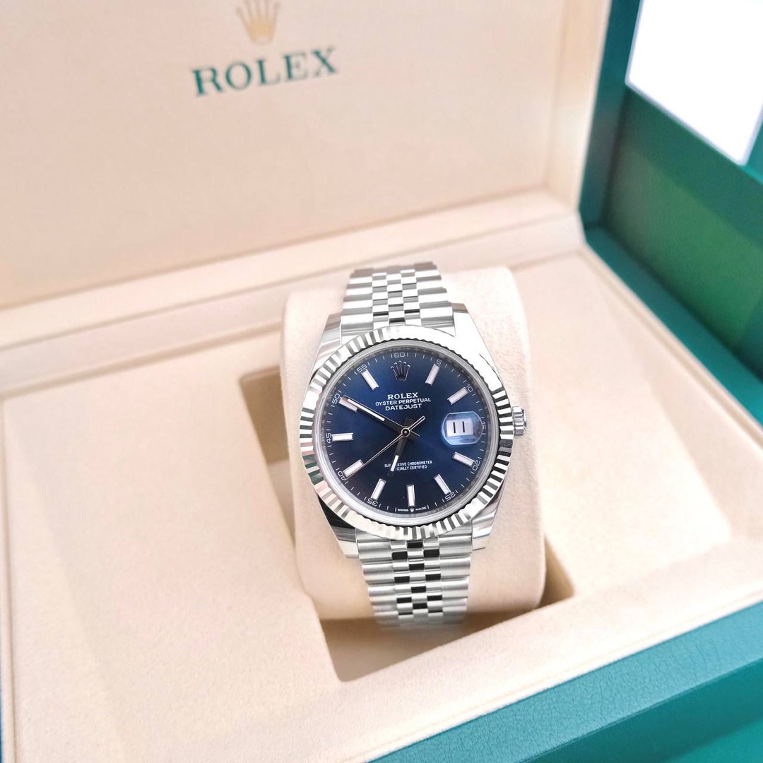 READY ROLEX Datejust 41 Fluted Jubilee Steel & White Gold in Blue Dial ...