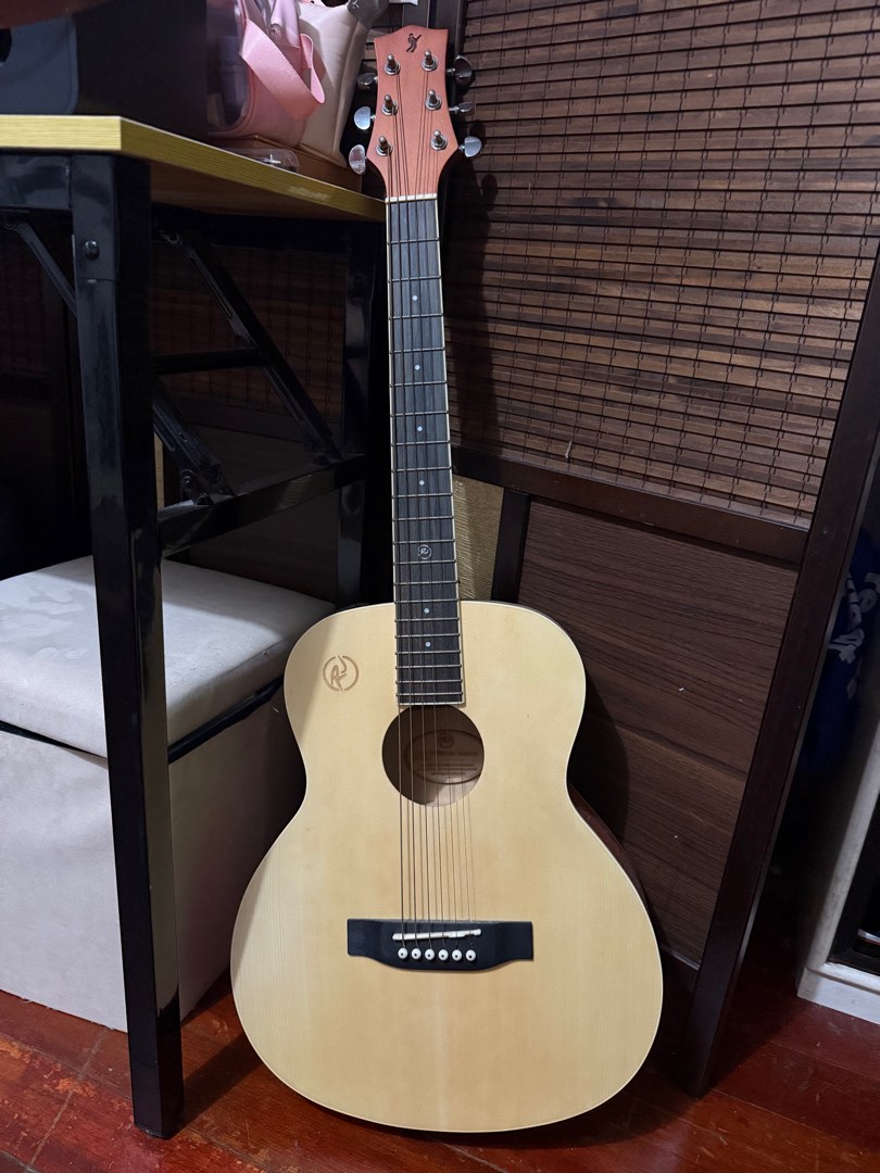 RJ Acoustic Guitar (With Bag, built in tuner, and plug and play ready), Hobbies & Toys, Music ...