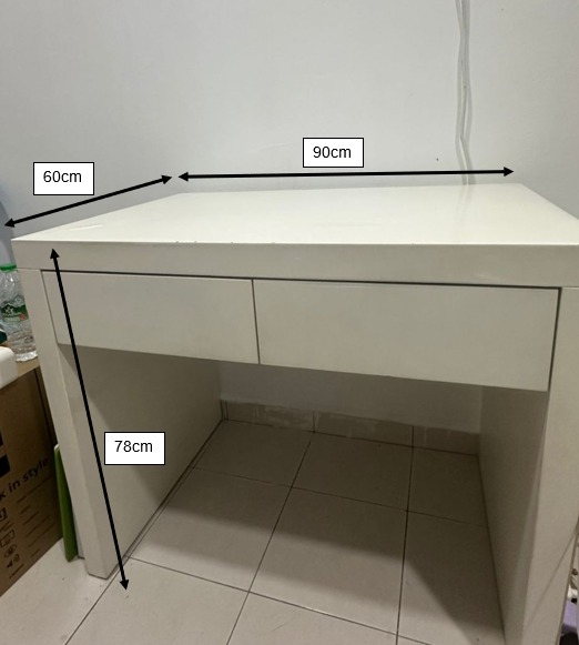 Study table with 2 drawers, Furniture & Home Living, Furniture, Tables ...
