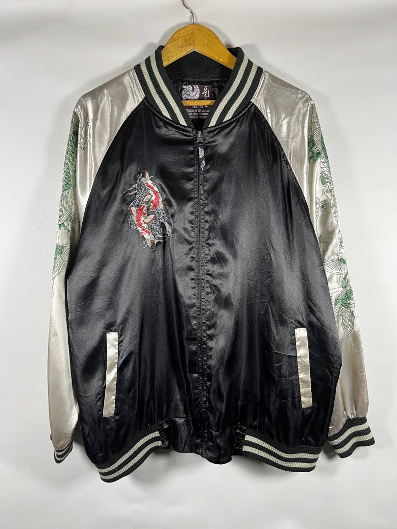 Sukajan Japan koi fish embroidery by studio Hiro, Men's Fashion, Coats ...