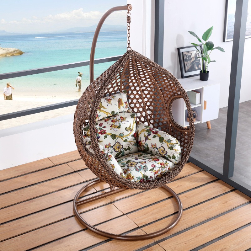 Swing Chair Lotus leaf Rattan Lazy chair Rotating without collision ...