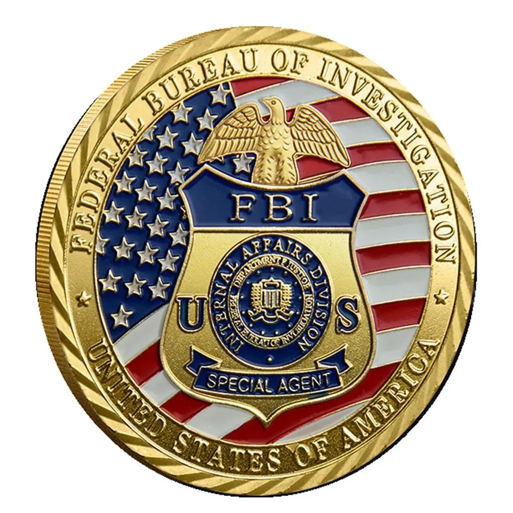 US FBI themed coins, military challenge coins, metal electroplating ...