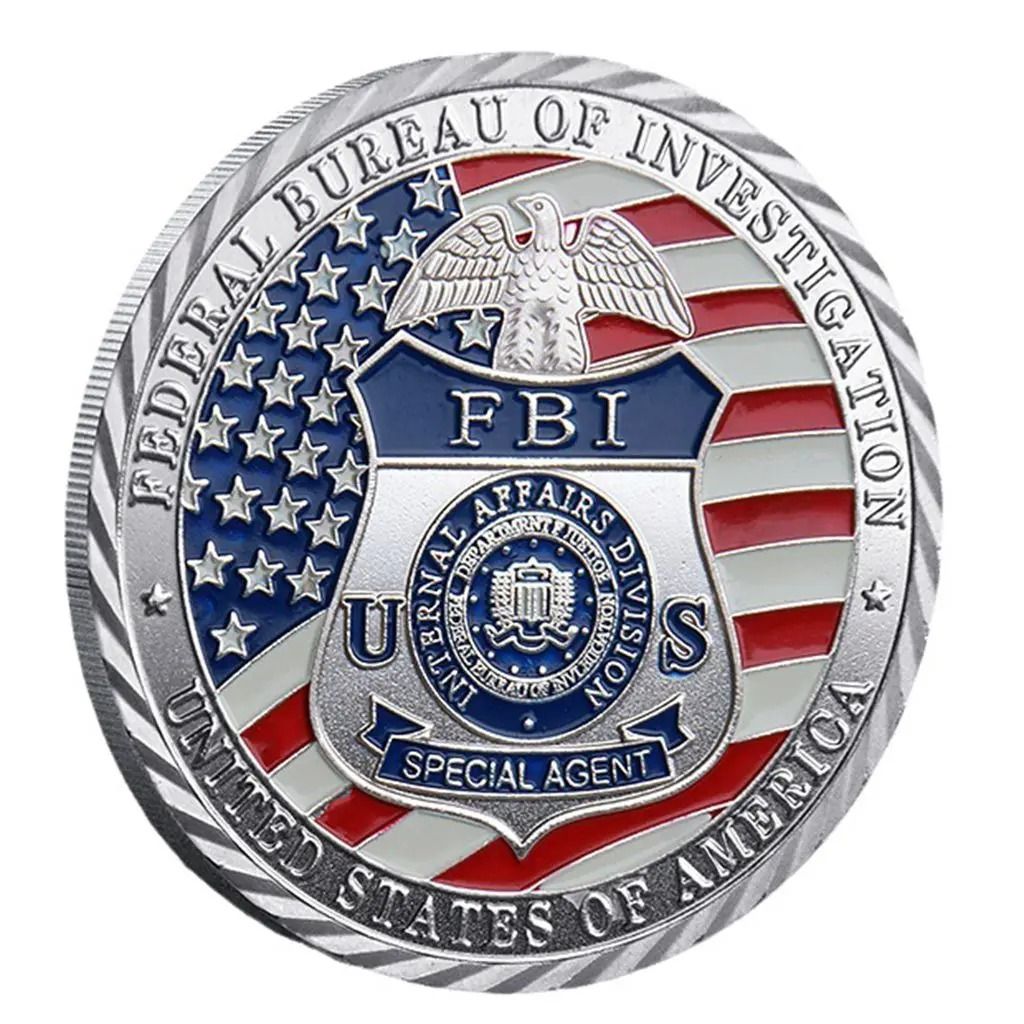 US FBI themed coins, military challenge coins, metal electroplating ...