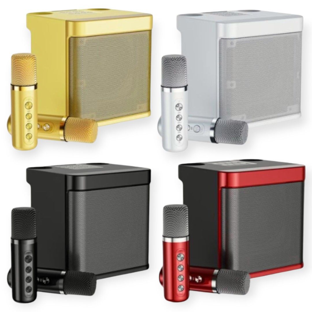 (INSTOCK) YS-203 Wireless Karaoke Speaker with 2 Mics, Audio ...