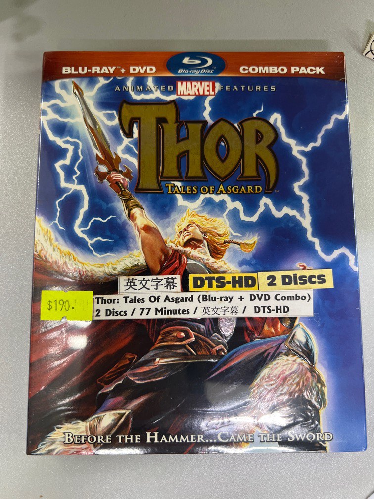 🔨(罕有全新) 雷神奇俠前傳 Thor Tales of Asgard Marvel卡通電影Blu ray 藍光碟, 興趣及遊戲, 音樂、樂器 ...