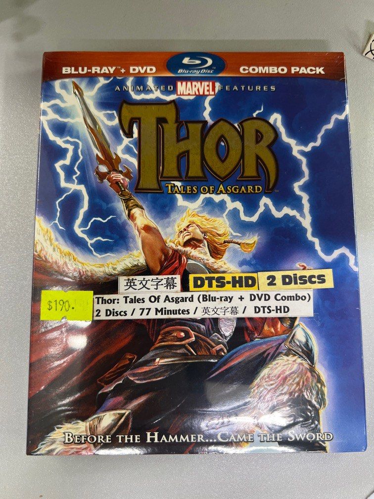 🔨(罕有全新) 雷神奇俠前傳 Thor Tales of Asgard Marvel卡通電影Blu ray 藍光碟, 興趣及遊戲, 音樂、樂器 ...