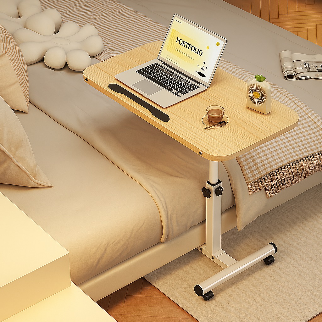 Adjustable Laptop Table | Bedside Laptop Desk | Rolling Study Table ...