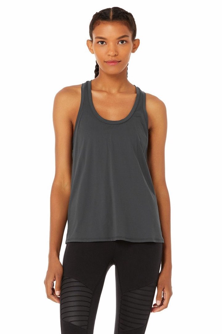 Alo Yoga Pulse Tank - Anthracite, Women's Fashion, Activewear on Carousell