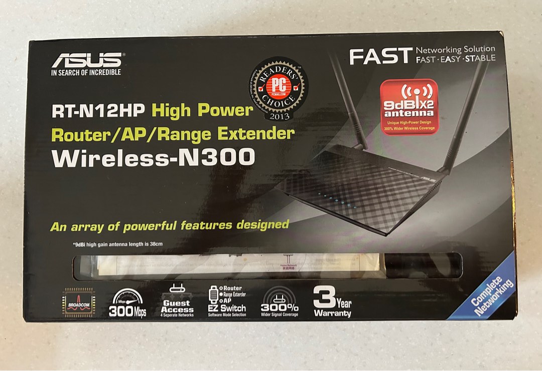 Asus Router - RT-N12HP wireless N300, Computers & Tech, Parts ...