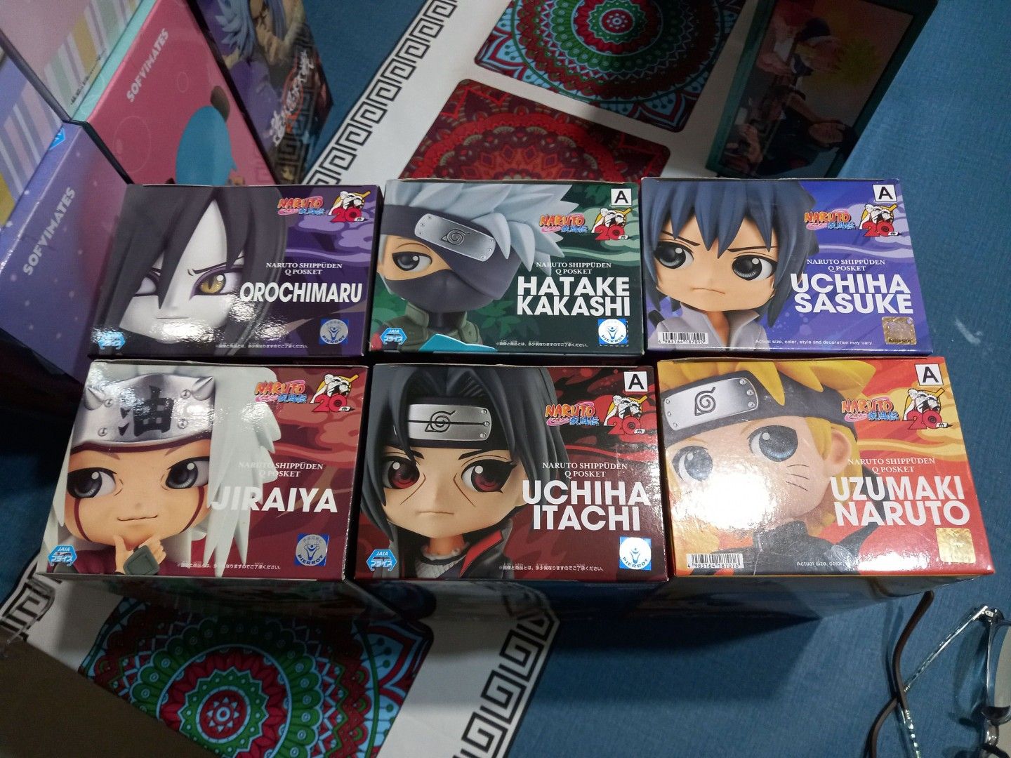 Banpresto Naruto Shippuden Q Posket Naruto Uzumaki + Uchiha Sasuke + Itachi Sasuke + Jiraiya ...