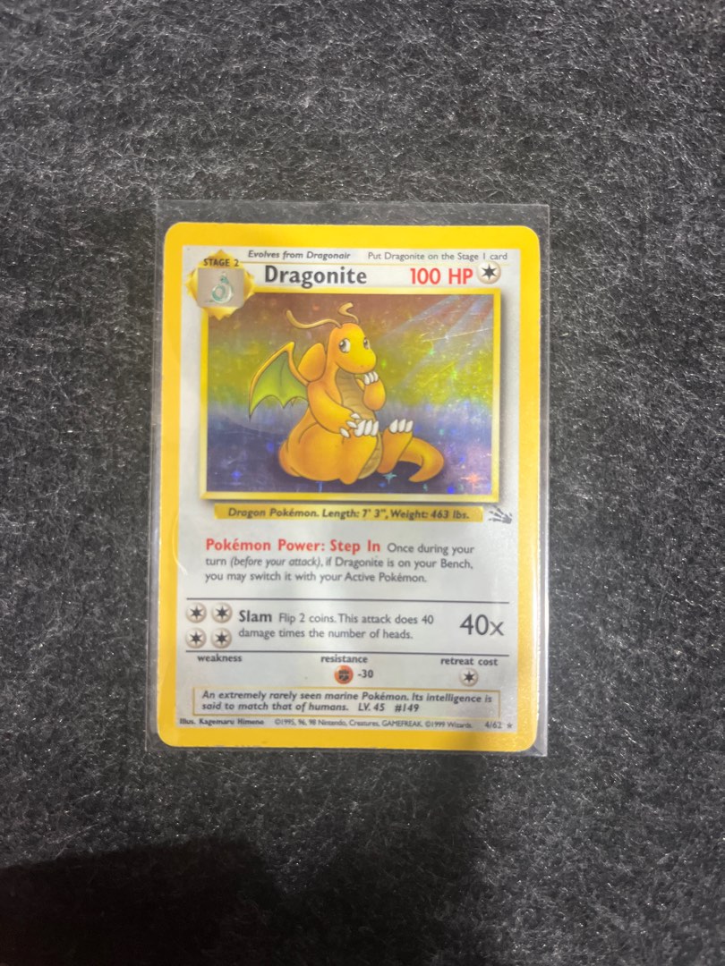 Base set dragonite holo vintage english pokemon card, Hobbies & Toys ...