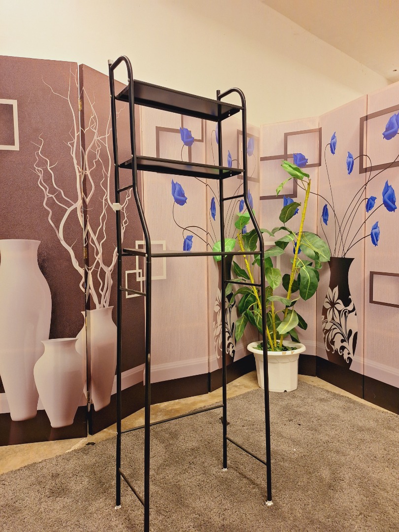 Black Metal 4-Tier Storage Rack | Rak Penyimpanan 4 tingkat Besi Hitam ...