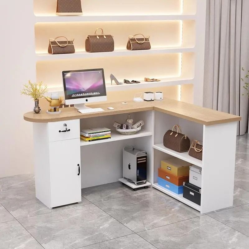 Cashier counter reception table corner table front desk reception desk ...