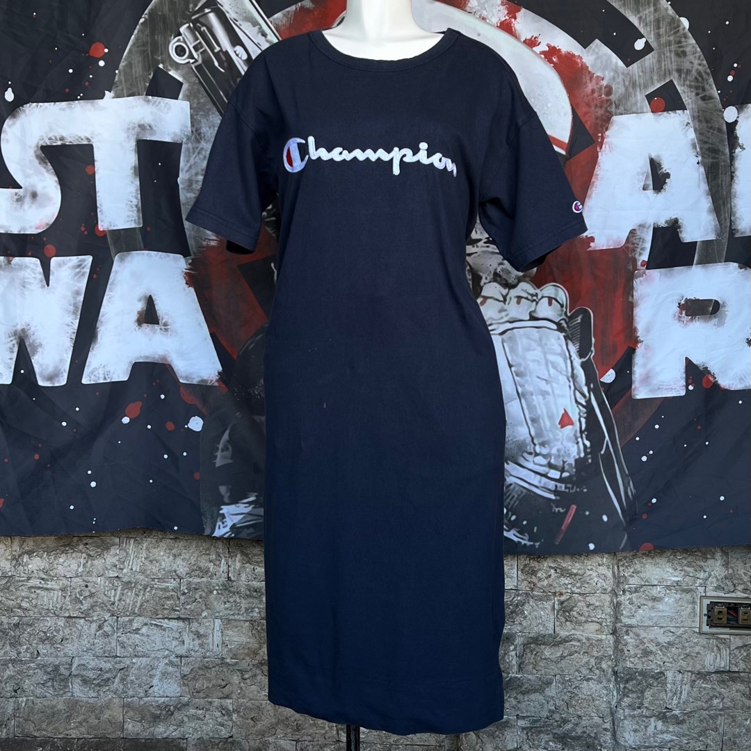 CHAMPION NAVY BLUE SHIRT DRESS, Women's Fashion, Dresses & Sets ...