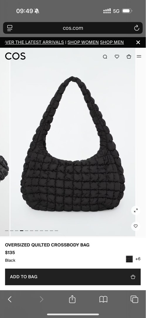 COS OVERSIZED QUILTED CROSSBODY BAG, Women's Fashion, Bags & Wallets ...