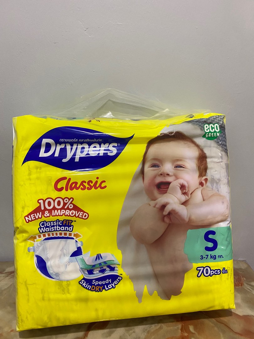 Drypers Classic (S size, 3-7kg), Babies & Kids, Bathing & Changing ...