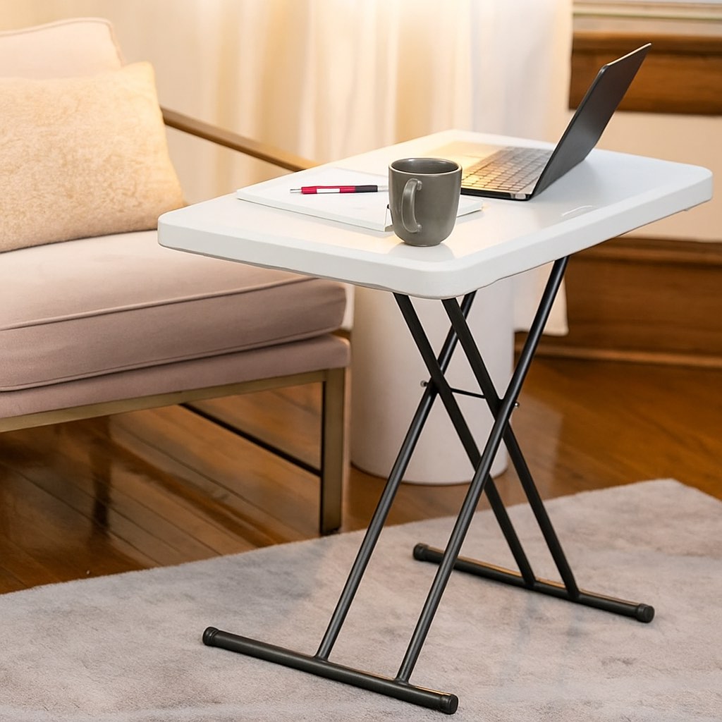 Foldable Laptop Table | Adjustable Bedside Desk | Small Folding Utility ...