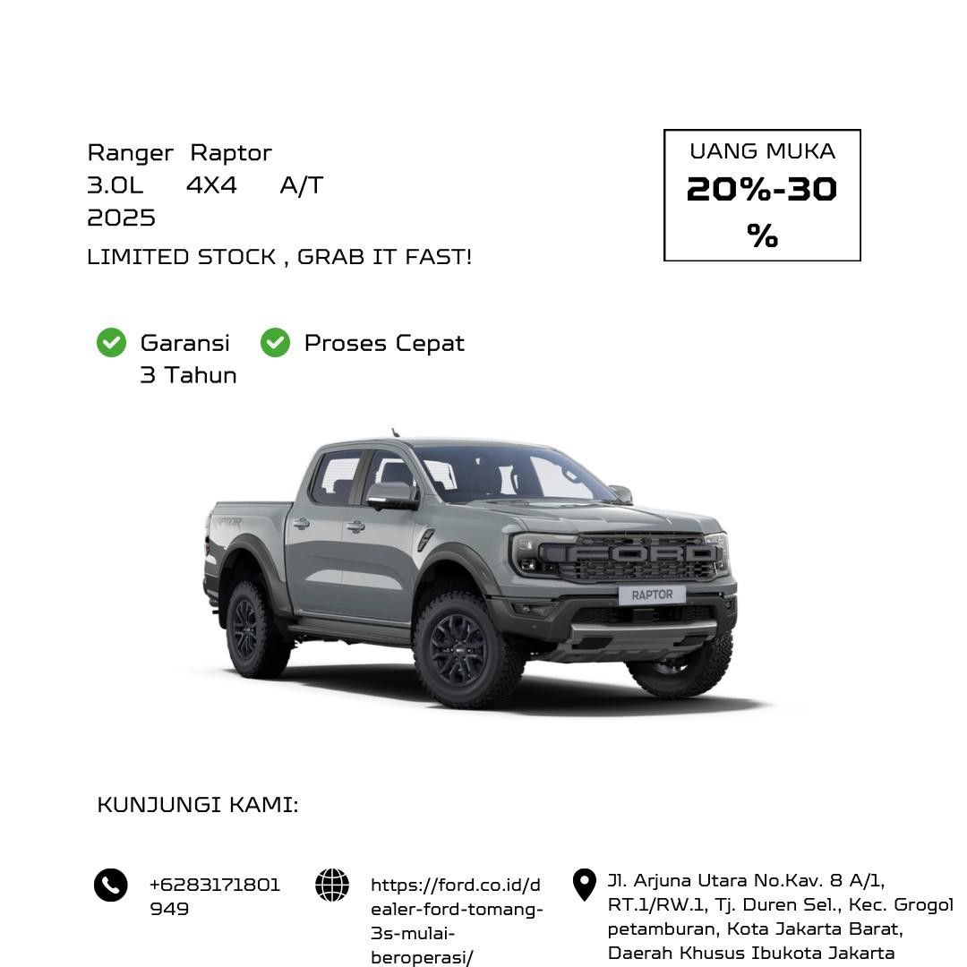 Ford Ranger Raptor 3.0 V6 TwinTurbo Command Grey NIK 25 Ready stock ...