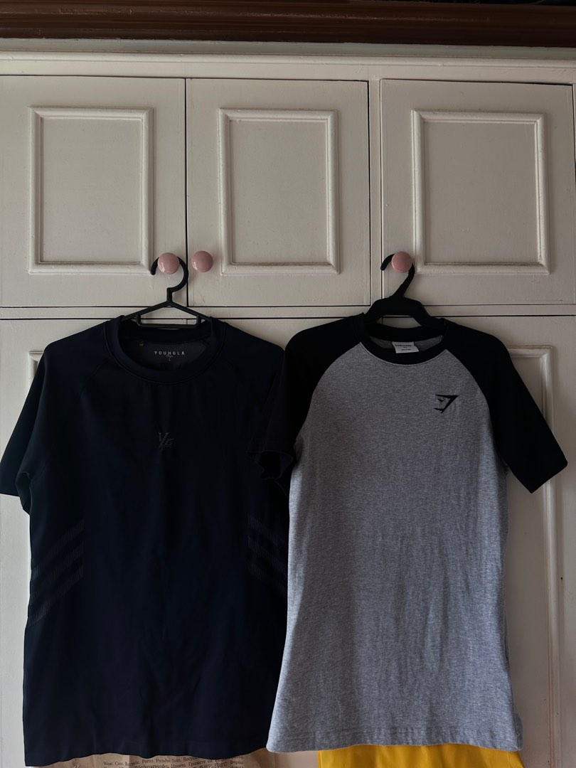 Gymshark Raglan tee muscle fit & Young La iron shirt same dimensions ...