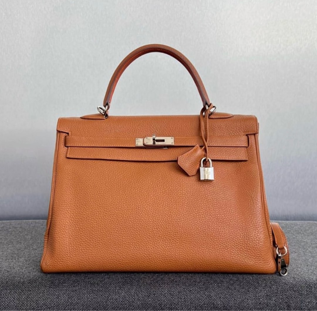 Hermes Kelly 35 So Flash Gold/Orange Togo Phw, Luxury, Bags & Wallets ...