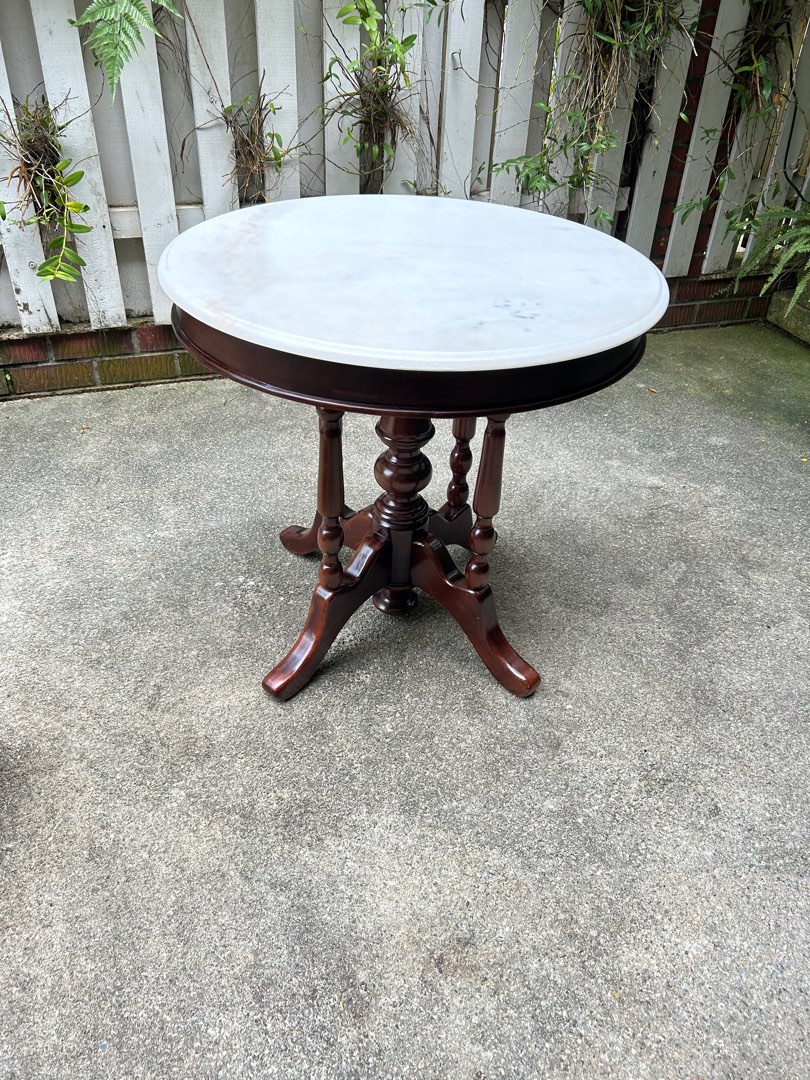 Kopitiam marble table, Furniture & Home Living, Furniture, Tables ...