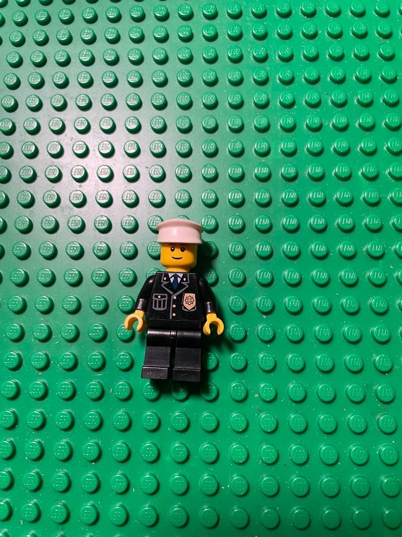 Lego Police - City Suit with Blue Tie and Badge, Black Legs, White Hat ...