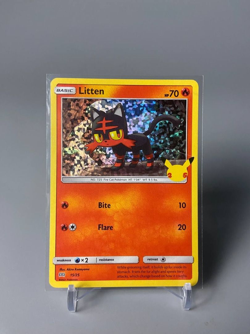 Litten: Holo 25th Anniversary Pokemon x Mcdonald's 2021, Hobbies & Toys ...