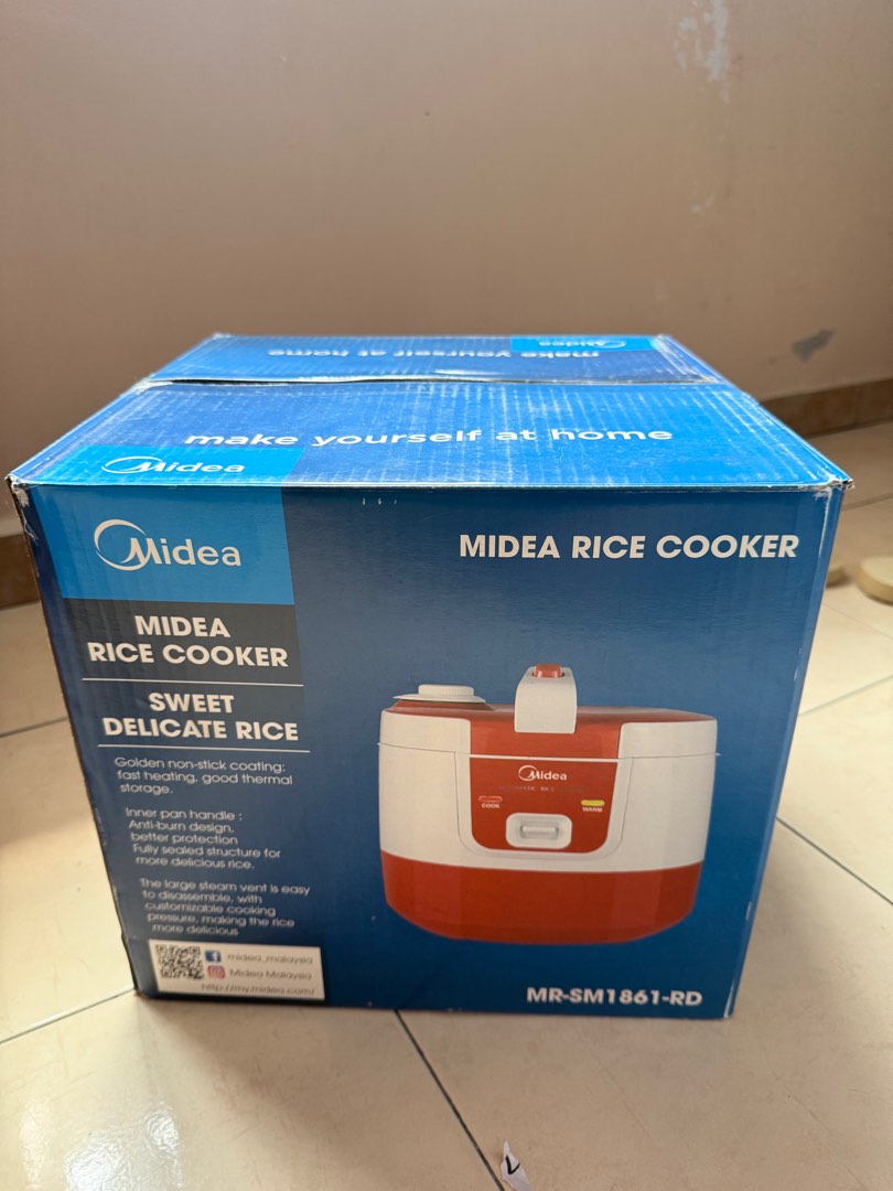 Midea Rice Cooker MR-SM1861-RD, Furniture & Home Living, Kitchenware ...