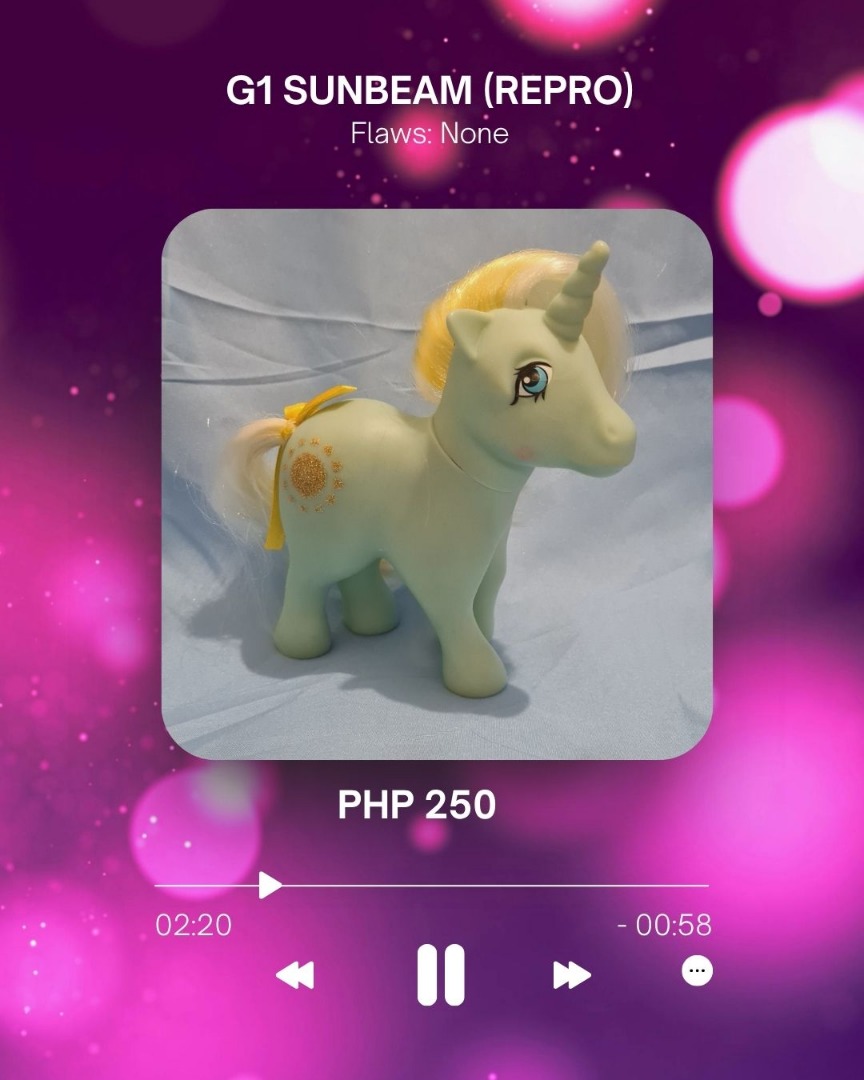 My Little Pony G1 SUNBEAM (REPRO), Hobbies & Toys, Memorabilia ...