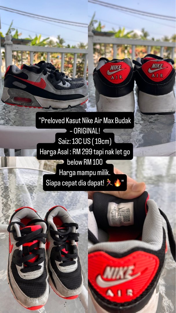 Nike Air Max ( Original) Kids, Men's Fashion, Footwear, Casual shoes on Carousell