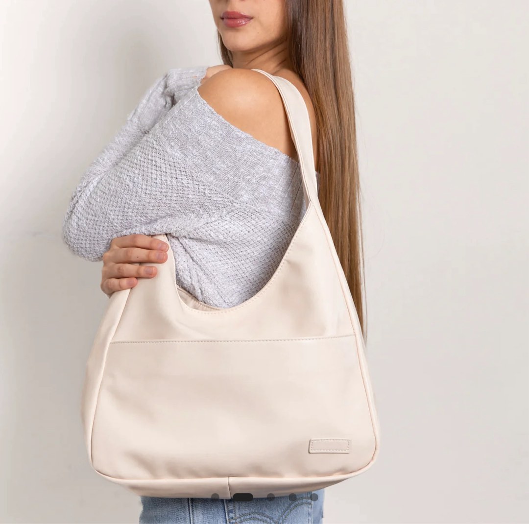 Ooomay The Maya Office Shoulder Bag in Cream, Women's Fashion, Bags ...