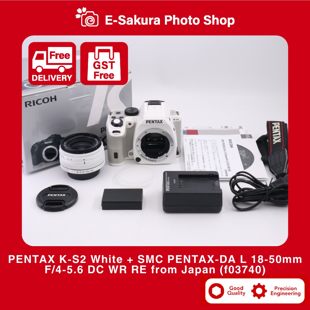PENTAX K-S2 White + SMC PENTAX-DA L 18-50mm F/4-5.6 DC WR RE from Japan (f03740), Photography ...
