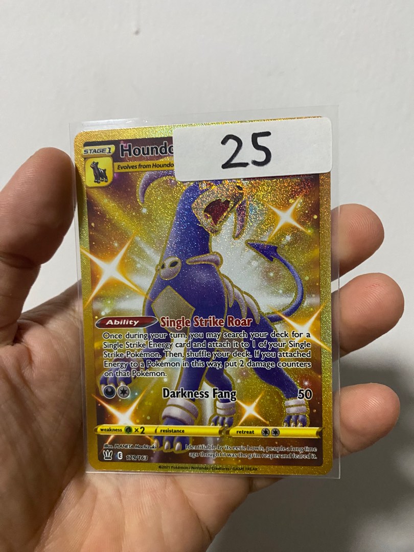 Pokemon Houndoom Gold Full Art, Hobbies & Toys, Toys & Games on Carousell