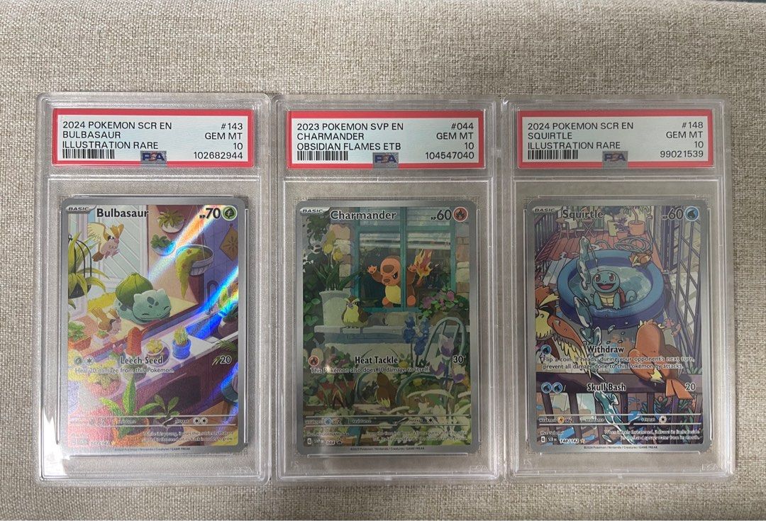 [PSA 10] Bulbasaur IR #143, Charmander #044, Squirtle IR #148 - 2023 ...