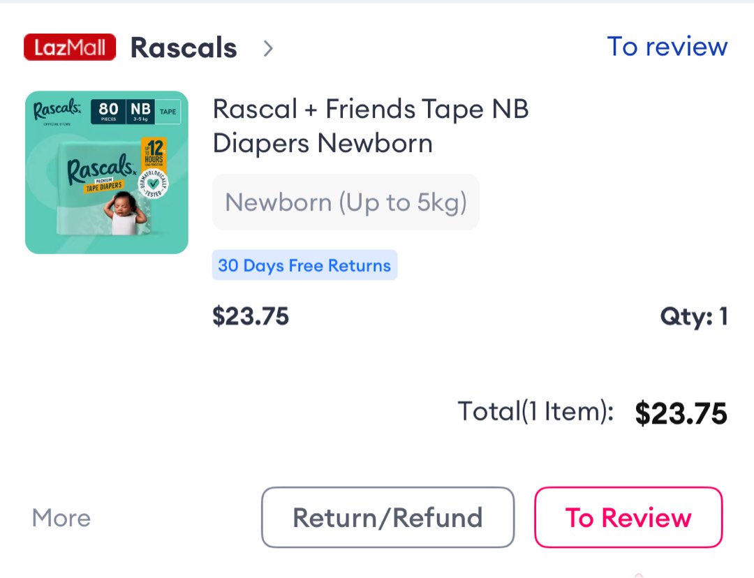 Rascal Friends Newborn Diaper / Pampers, Babies & Kids, Bathing ...