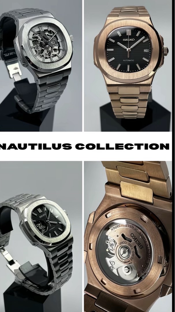Seiko mod nautilus style custom watches, Men's Fashion, Watches ...