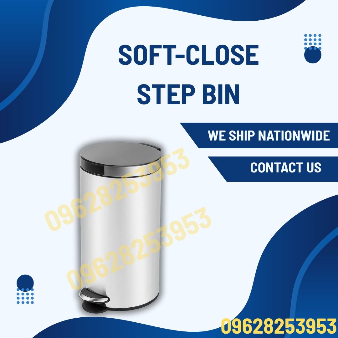 Soft-Close Step Bin | stainless steel bin | Sleek Stainless Bin | Cube ...