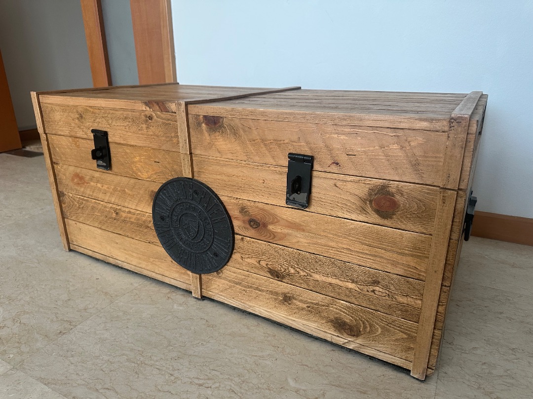 Solid wood storage trunk, Furniture & Home Living, Furniture, Shelves ...