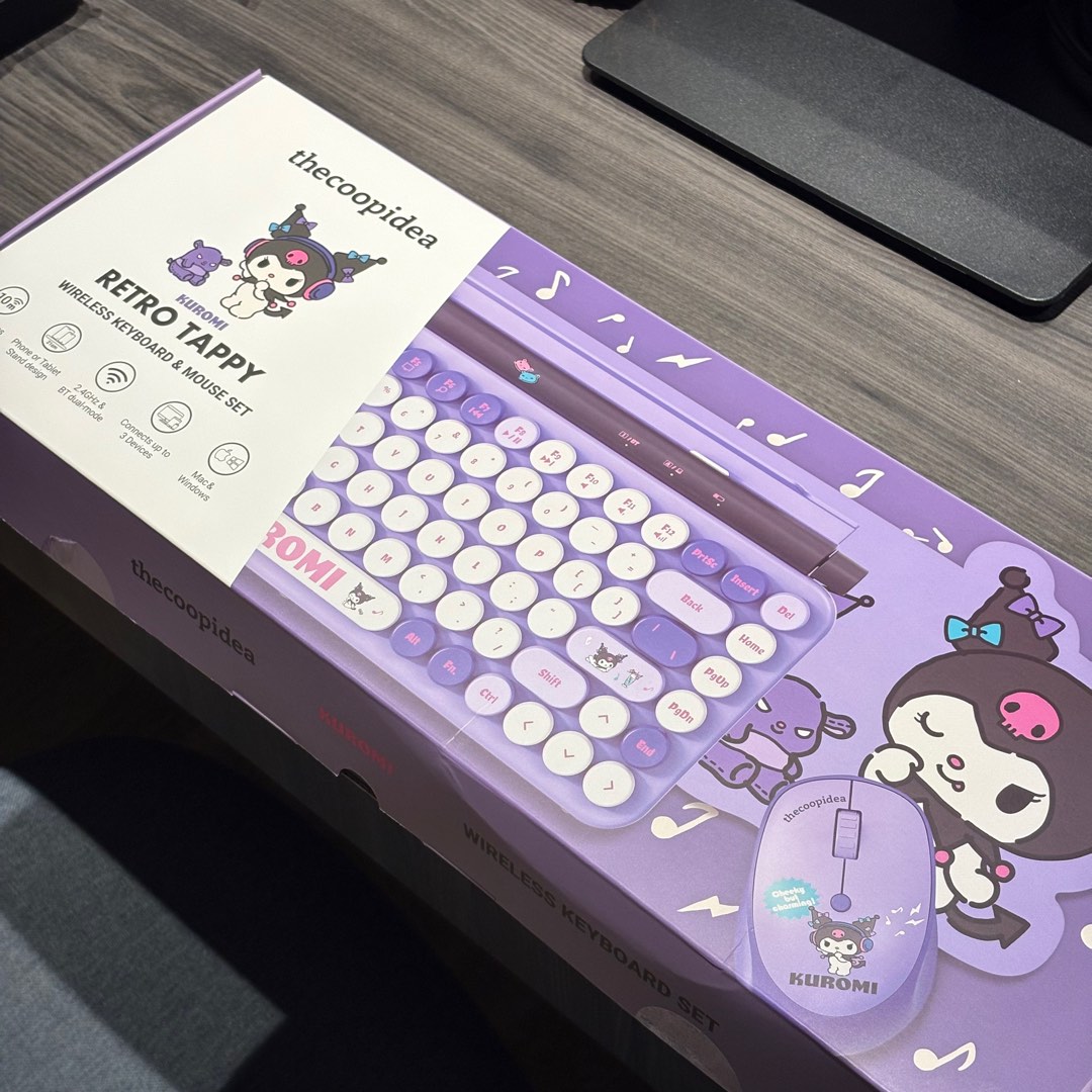 Thecoopedia x Sanrio Kuromi Wireless Keyboard & Mouse Set, Computers ...