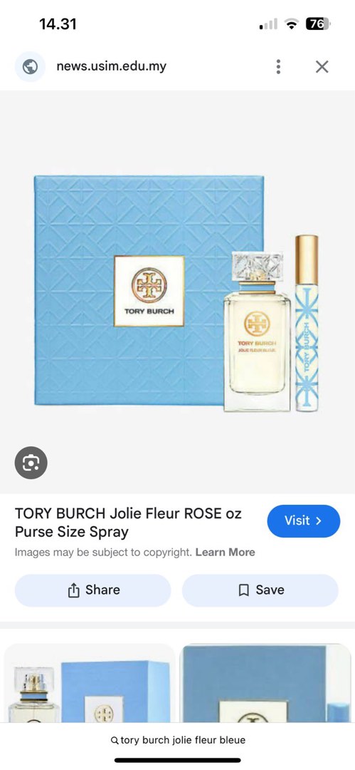 TORY BURCH JOLIE FLEUR BLEUE EDP 100ML & ROLL BALL 6ML, Kesehatan & Kecantikan, Parfum, Kuku ...