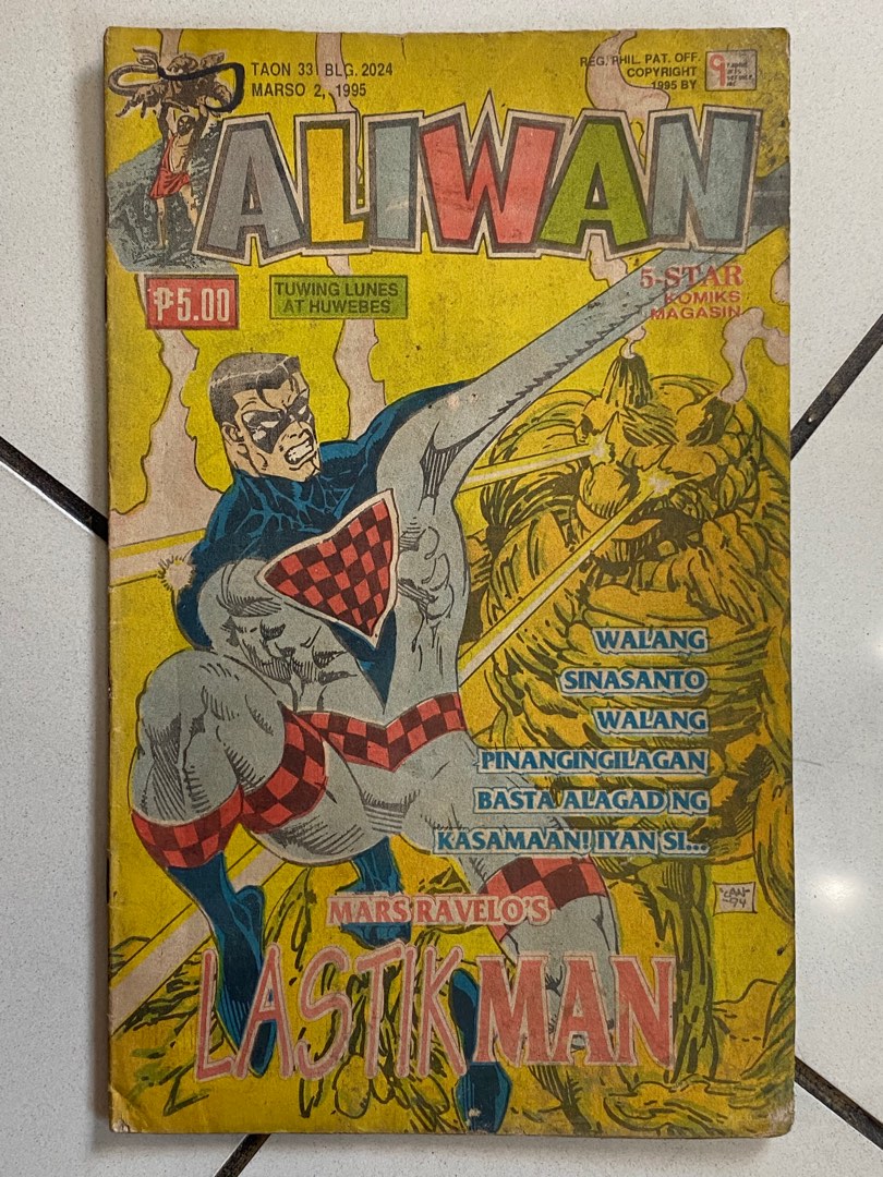 VINTAGE - ALIWAN 5 Star Komiks Magazine - LASTIK MAN on Cover Mars ...