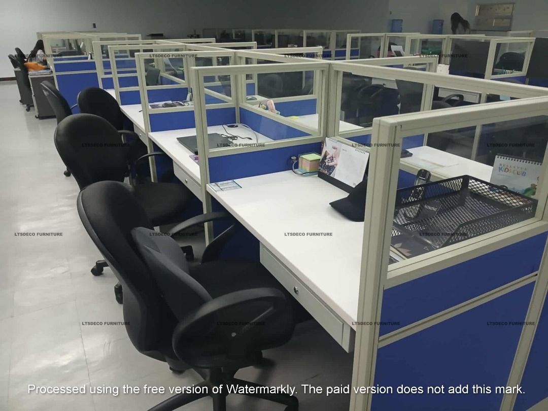 *WORKSTATION WITH GLASS FABRIC COLOR BLUE | MANUFACTURER SUPPLIER ...