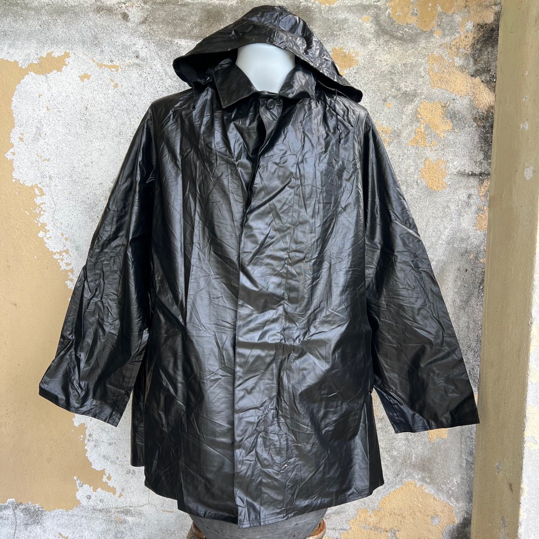 60s Vintage Czech Army OPOS Klatovy Rubbery Overcoat, Men's Fashion ...