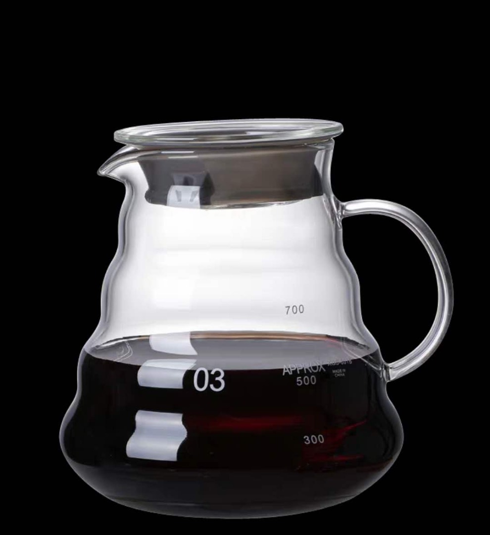 Free delivery 800ml Glass Coffee Pour Over Pot with cover, Furniture ...