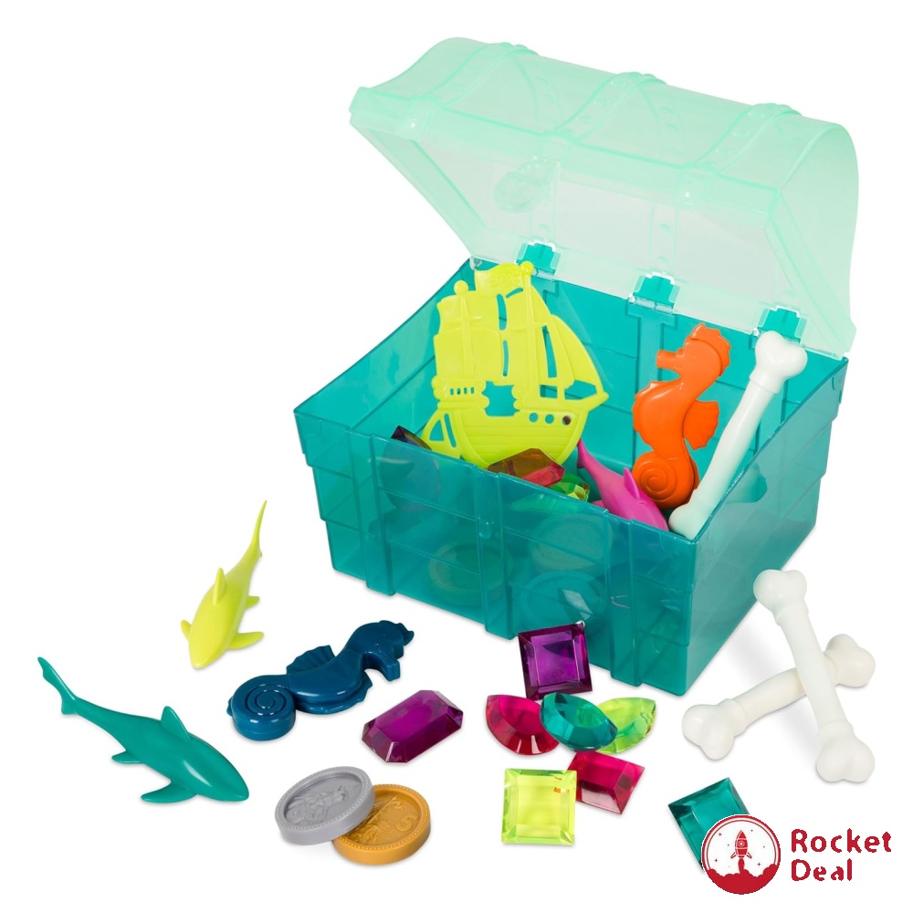 B. Toys Water Toy Pirate Diving Set, 28 Pieces, Treasure Chest Toy, Jewelry Scoop, Ages 6 ...