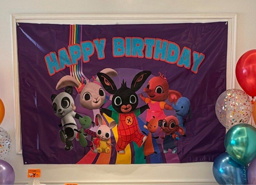 BIRTHDAY BANNER : BING THE BUNNY & FRIENDS/BEBEFINN & BABY SHARK/ MOANA ...