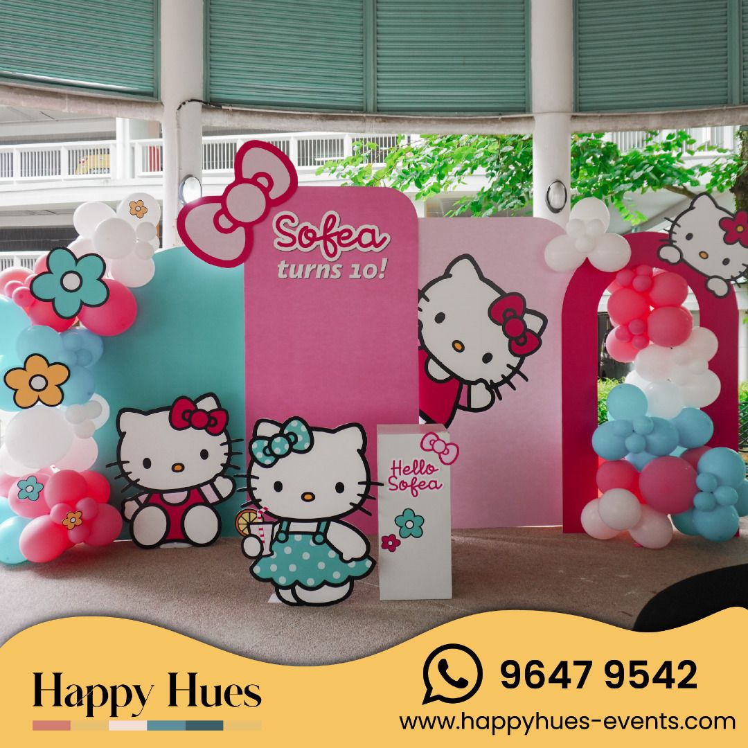 Cartoon Characters Birthday Backdrop and Decorations for Children Party ...