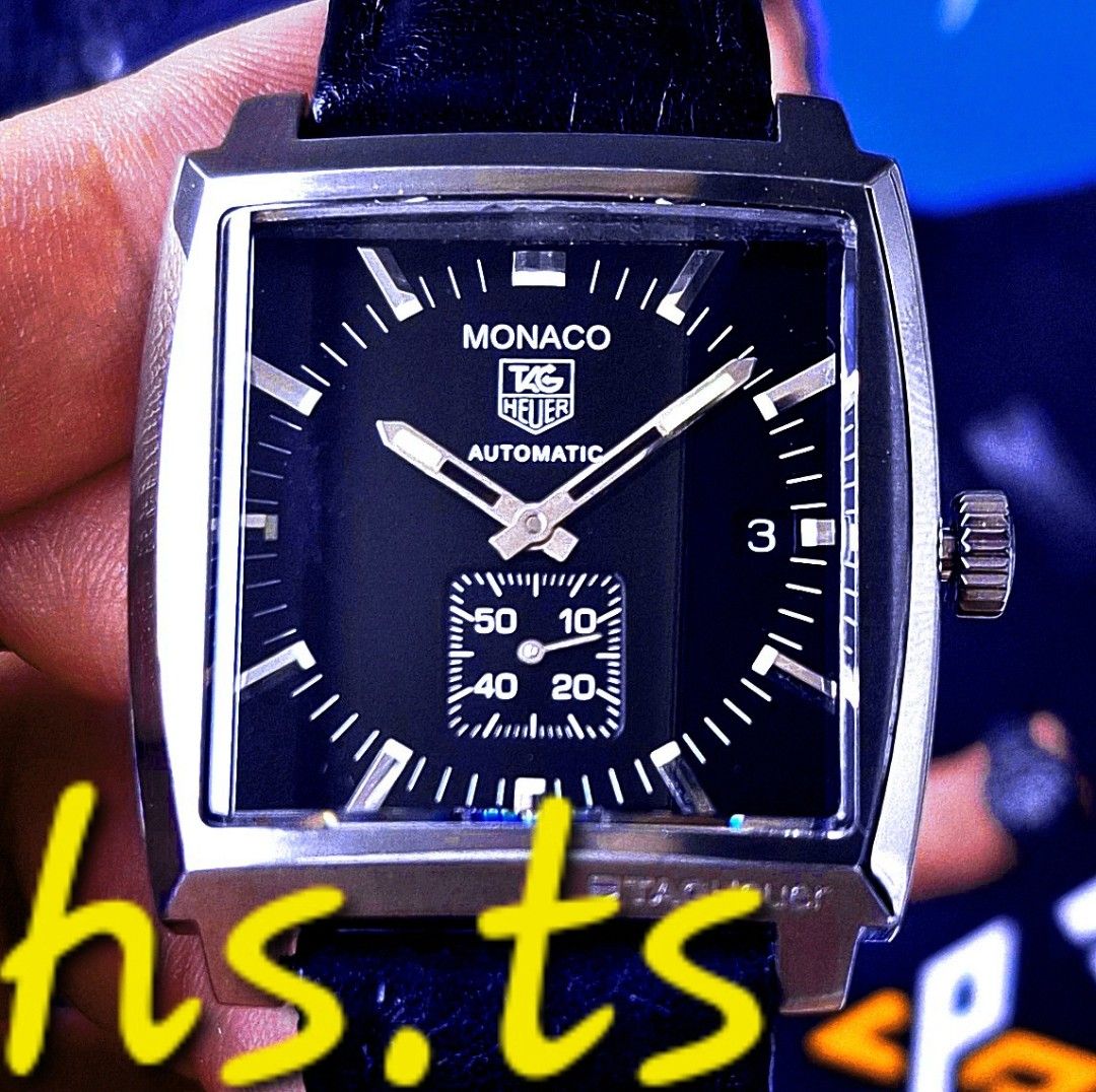 🔥CHEAPEST🔥 37mm Auto Tag Heuer Monaco Small Seconds ⚫️ Black Sports ...