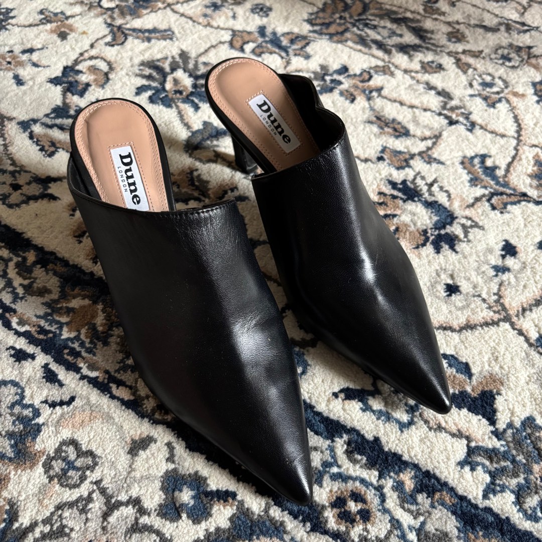 Dune Heels hitam genuine leather size 37, Fesyen Wanita, Sepatu di ...